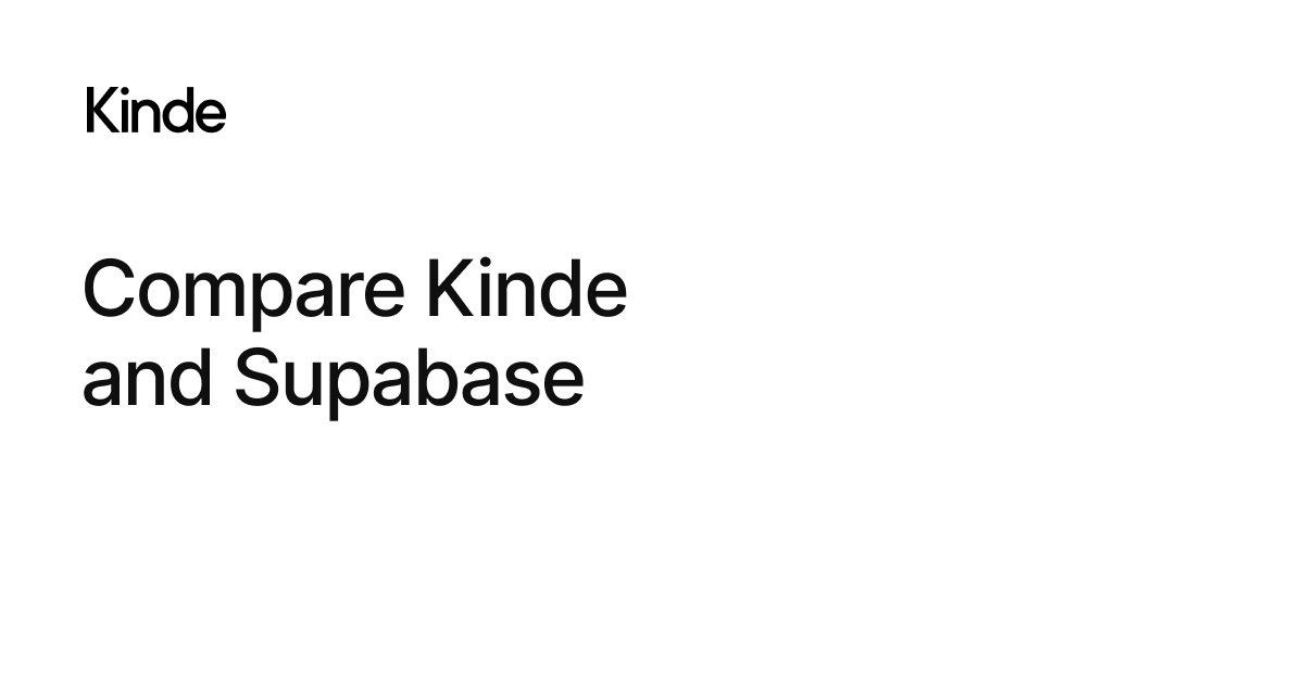 Kinde Supabase alternative