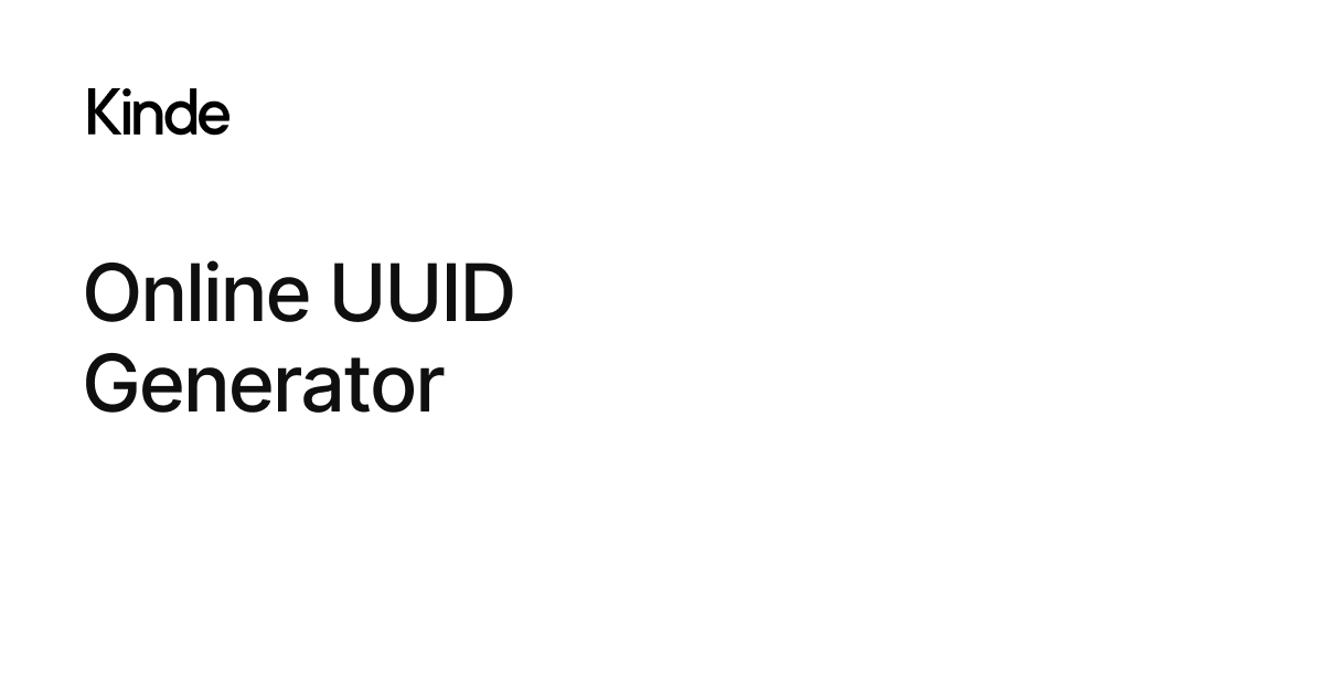 Kinde Online UUID Generator