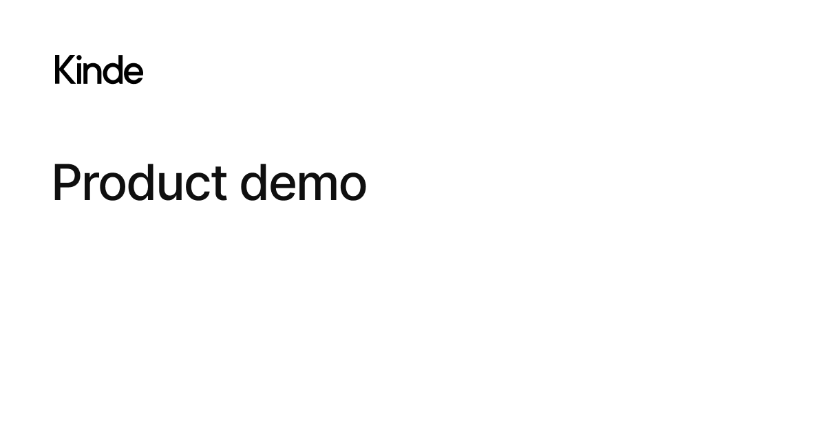 Kinde Kinde live demo